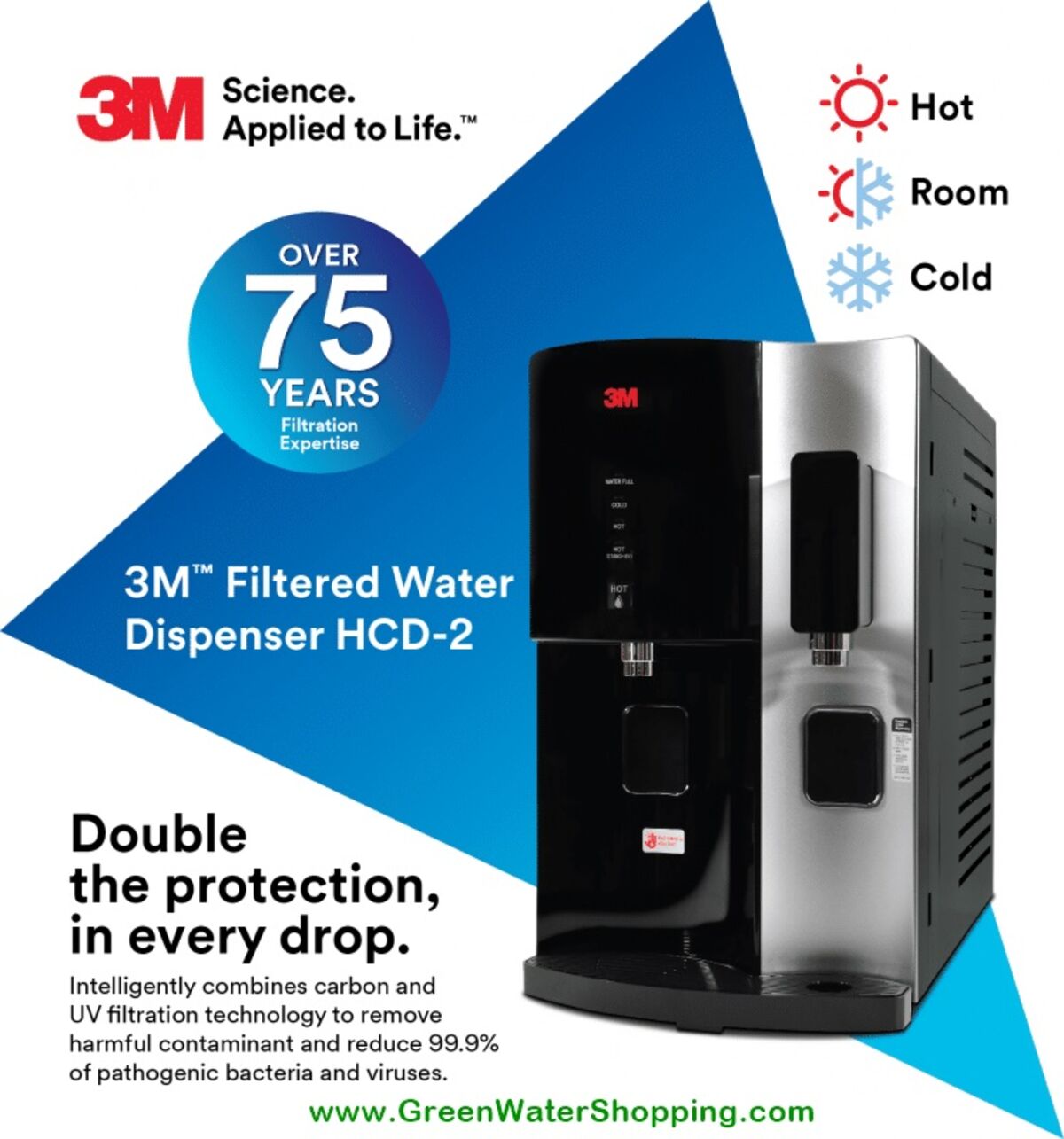 ตู้กดน้ำร้อน น้ำเย็น 3M รุ่น SMART HDC2